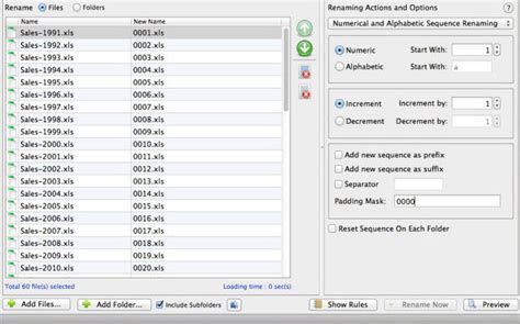 Numerical And Alphabetic Sequence Renaming