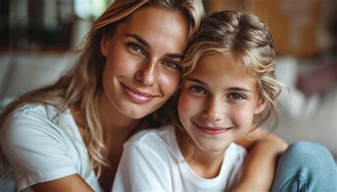Premium Photo Mother And Daughter Smiling At The Camera