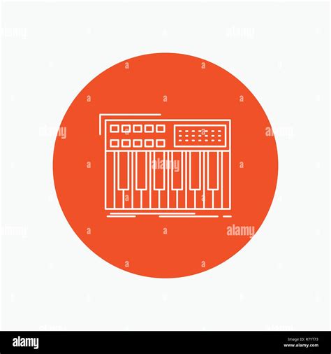 Synth Keyboard Midi Synthesiser Synthesizer White Line Icon In