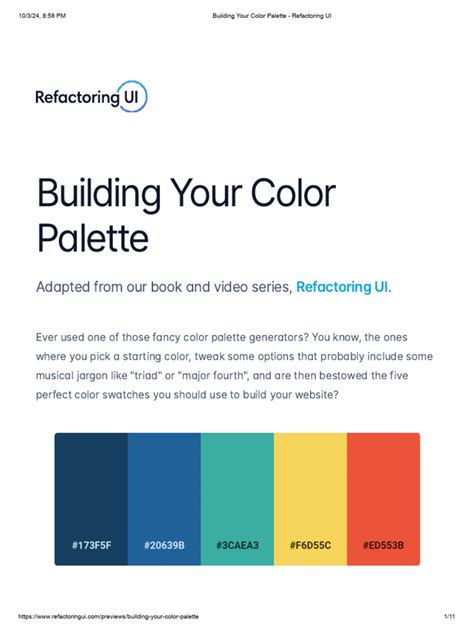 building your color palette pdf