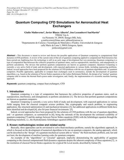 (PDF) Quantum Computing CFD Simulations for Aeronautical Heat Exchangers