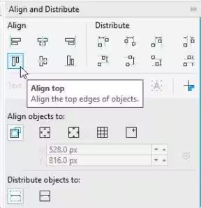 Lệnh Align and Distribute trong Coreldraw Align and Distribute Coreldraw