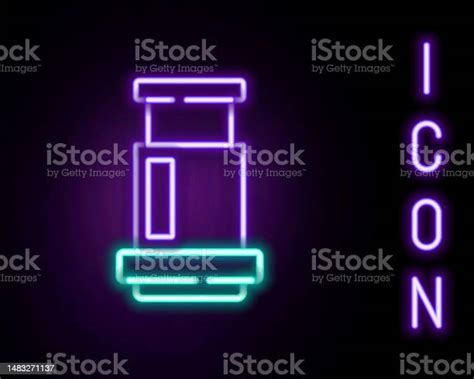 빛나는 네온 라인 Aeropress 커피 방법 아이콘은 검은색 배경에 분리되어 있습니다 커피 추출 장치 다채로운 개요 개념입니다