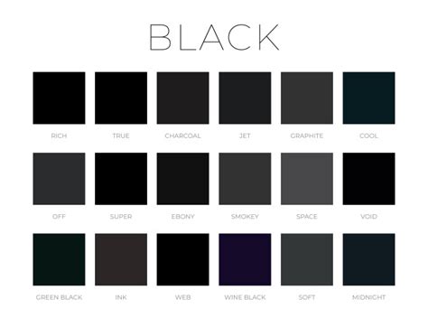 Black Color Shades Palette Swatches Royalty Free Vector