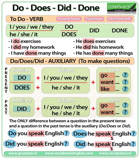 The Difference Between Do Does Did And Done In English Grammar English Grammar Learn