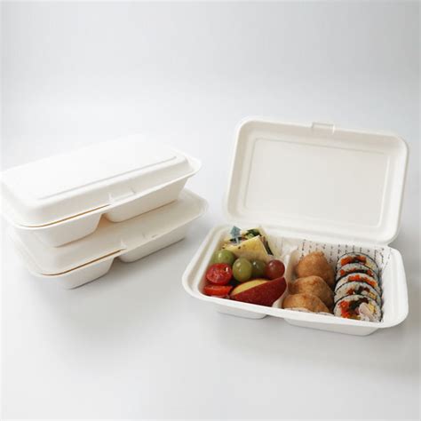 포장대장 🍎일회용 펄프도시락2호 ∙ 공간이 분리되어 있어 김밥 유부초밥 과일 등의 식품을