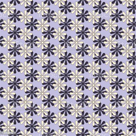 빈티지 플로럴 매끄러운 패턴 1960년대 1970년대 복고풍 에스티크 간단한 기하학적 꽃 추상 벡터 일러스트레이션 직물 종이