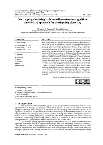 Overlapping Clustering With K Median Extension Algorithm An Effective