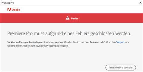 Solved Cant Open Premiere Error Code 205 Adobe Product Community 13914675