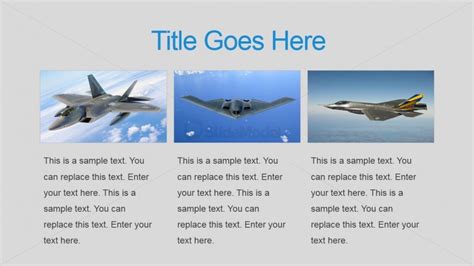 Three Tiles Military Air Force PowerPoint Slide SlideModel