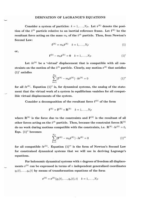 SOLUTION Derivation Of Lagrange Equation Studypool