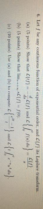 solved 6 let f be any continuous function of exponential