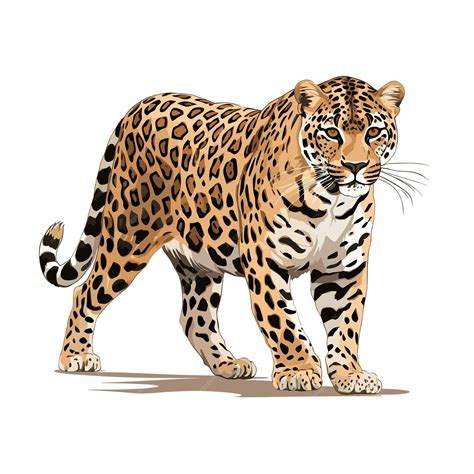 Premium Vector Hand Drawn Solid Color Leopard Illustration