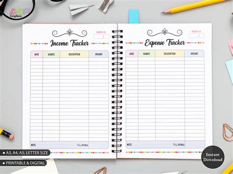 Income And Expense Tracker Income Tracker Expense Tracker Etsy