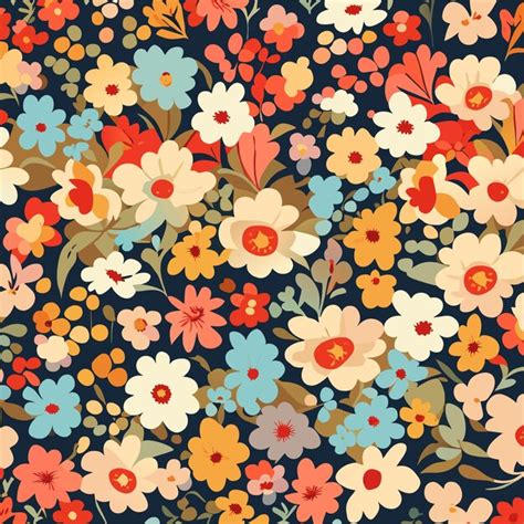 Premium Vector Colorful Ditsy Floral Print Background