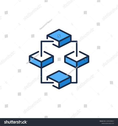Blockchain Vector Concept Blue Icon Decentralized Stock Vector Royalty
