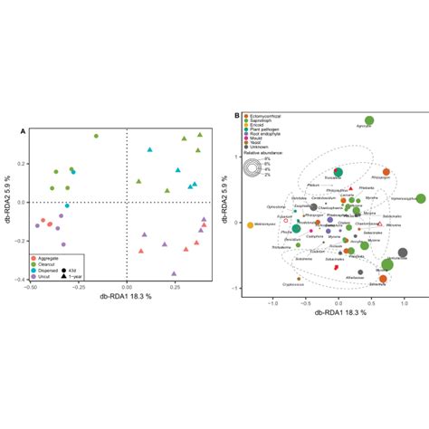 distance based redundancy analysis db rda sample a and species b