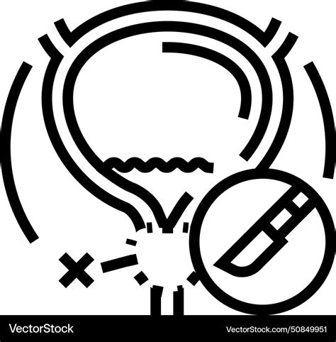 Prostatectomy Urology Line Icon Royalty Free Vector Image