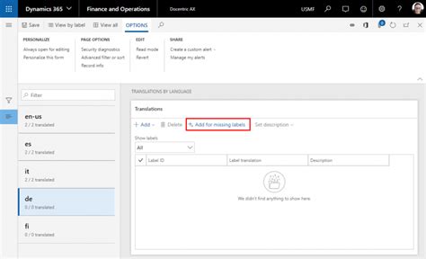 User Defined Labels Docentric Ax