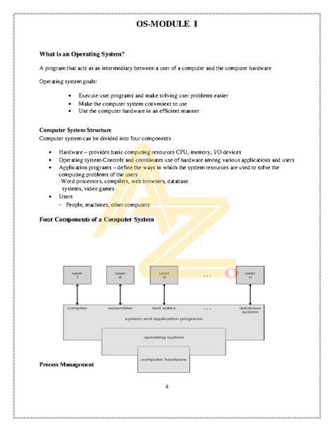 OS Mod Az Documents Notes For Bcs Module Notes OS MODULE I What Is An Operating System