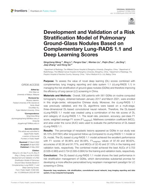 Pdf Development And Validation Of A Risk Stratification Model Of