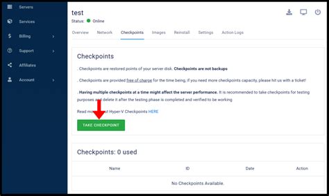 How To Create And Restore Checkpoints Or Snapshots Knowledge Base