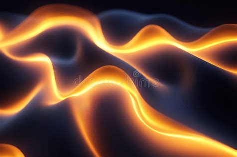 Curved Lines Of Glowing Light Create An Abstract Wave Pattern In Dark Space Stock Illustration