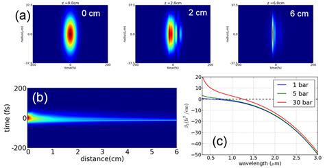 A Spatio Temporal Profiles Of The Pulse After 0 2 And 6 Cm Download Scientific Diagram
