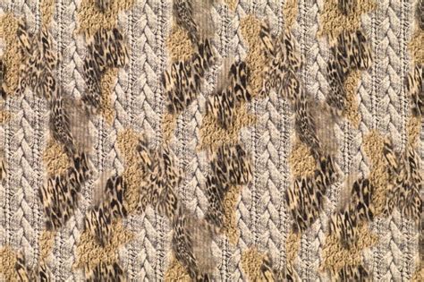 Textile With Patterns Of Leopard And Braids Stock Image Image Of