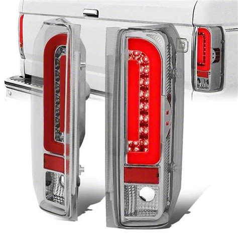 Ecklers Dual Red Led Tail Lights Chrome Housing Clear Lens 90 96 Bronco