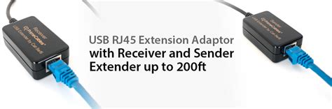USB RJ Extension Adapter Extender Up To Ft With Receiver Sender PrimeCables