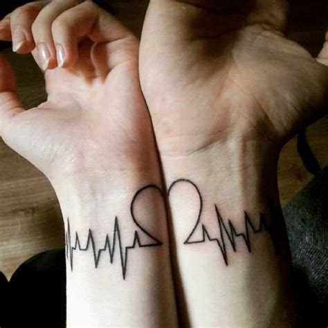 Heart Pulse Matching Tattoo