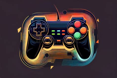 Video Game Controller Minimalist Created With Generative Ai Technology Stock Illustration