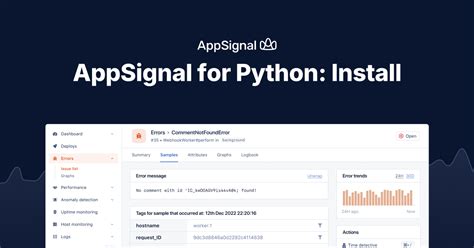 appsignal for python install appsignal documentation