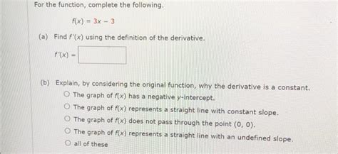 Solved For The Function Complete The Following F X 3x Chegg Com