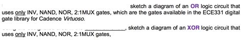 Solved Sketch A Diagram An OR Logic Uses Only INV NAND Chegg