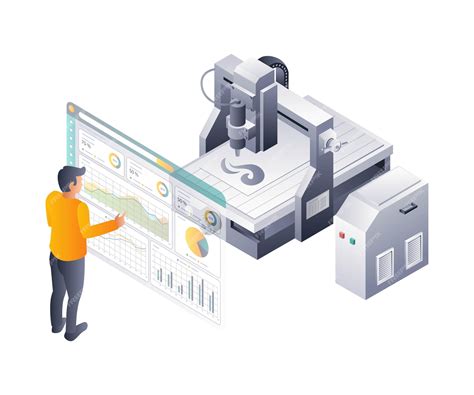 Premium Vector Optimizing Cnc Laser Efficiency With Touchscreen Controls