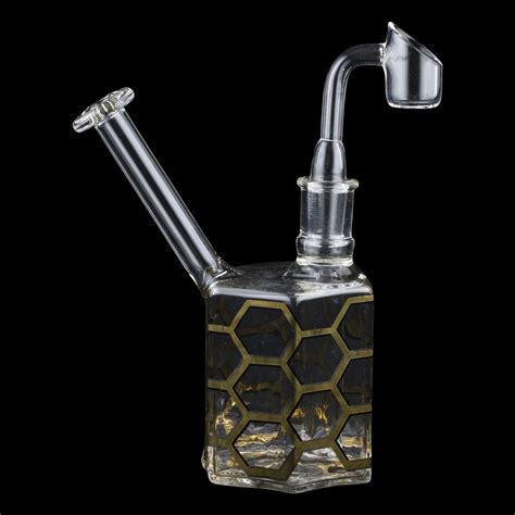 Hex Rig Glass Water Pipe Chameleon Glass