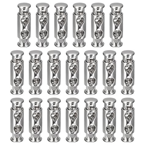 Uxcell 20pcs Metal Cord Locks End Spring Toggle Stopper Elastic Adjustment For Drawstrings