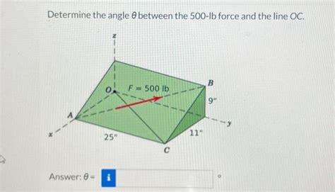 Solved Determine The Angle Between The 500 Lb Force And The