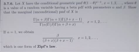 Solved 376 ﻿let X ﻿have The Conditional Geometric Pmf