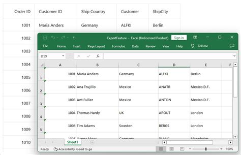 Export To Excel In MAUI DataGrid Control Syncfusion