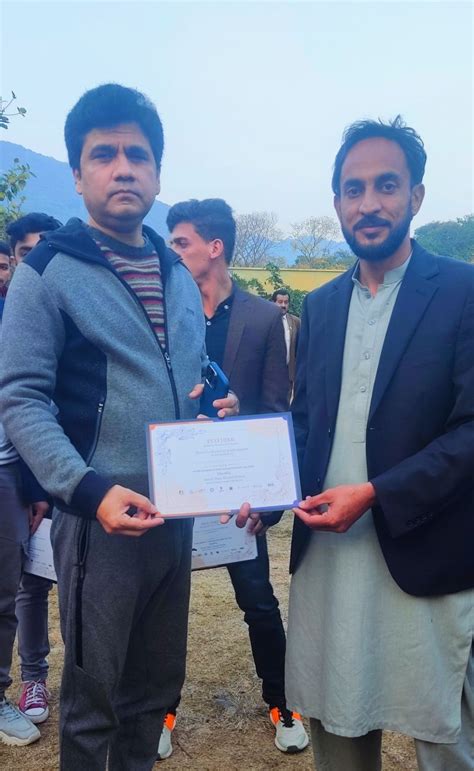 Muhammad Usman On Linkedin Receiving The Certificate From Pakistan Tourism Minister Mr Sayad Wasi
