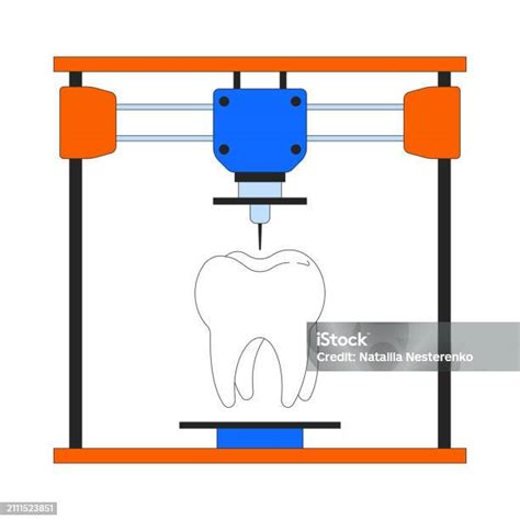 치과 임플란트 틀니 3d 프린터 2d 선형 만화 개체 2차 도형에 대한 스톡 벡터 아트 및 기타 이미지 2차 도형 3차원 인쇄 공학 Istock