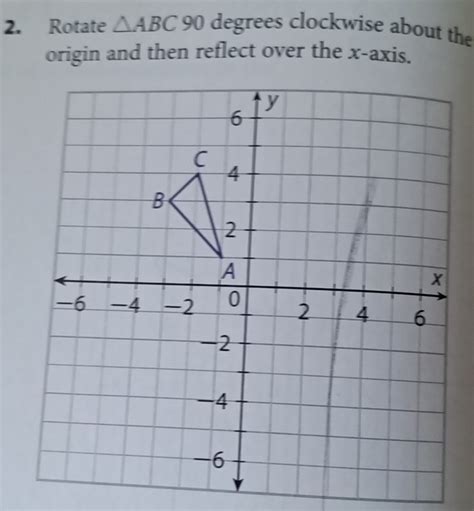 Solved 2 Rotate Abc 90 Degrees Clockwise About The Origin And Then