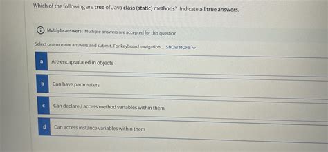 Solved Which Of The Following Are True Of Java Class Chegg