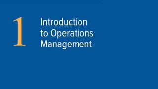 OPERATIONS MANAGEMENT Chapter PPTX Business Operations Business