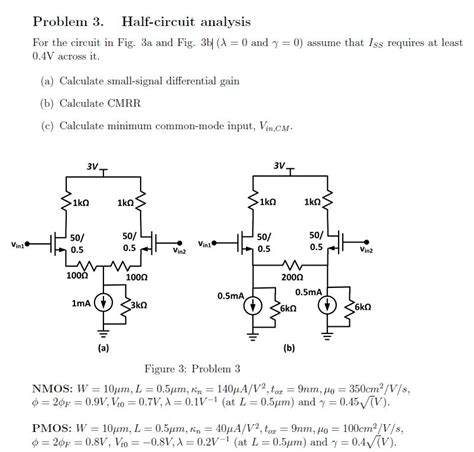 solved problem 3 half circuit analysis for the circuit in