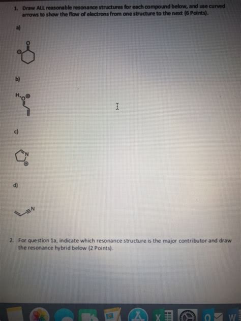 Solved Draw ALL reasonable resonance structures for each | Chegg.com