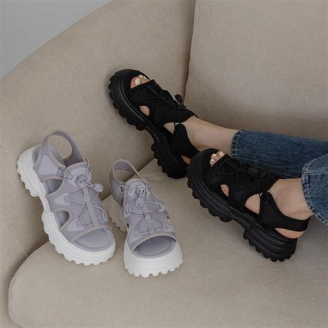 스트링 스트랩 캐주얼 샌들 Black 5cm 감도 깊은 취향 셀렉트샵 29cm